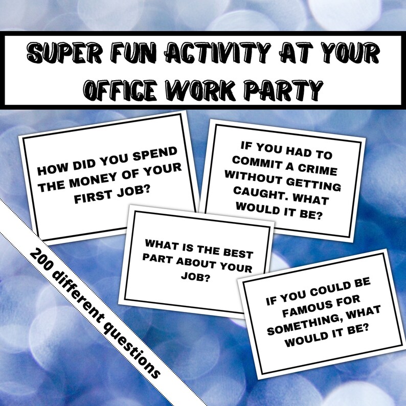 200 Printable Conversation Starters for Work,table Talk Game,office ...