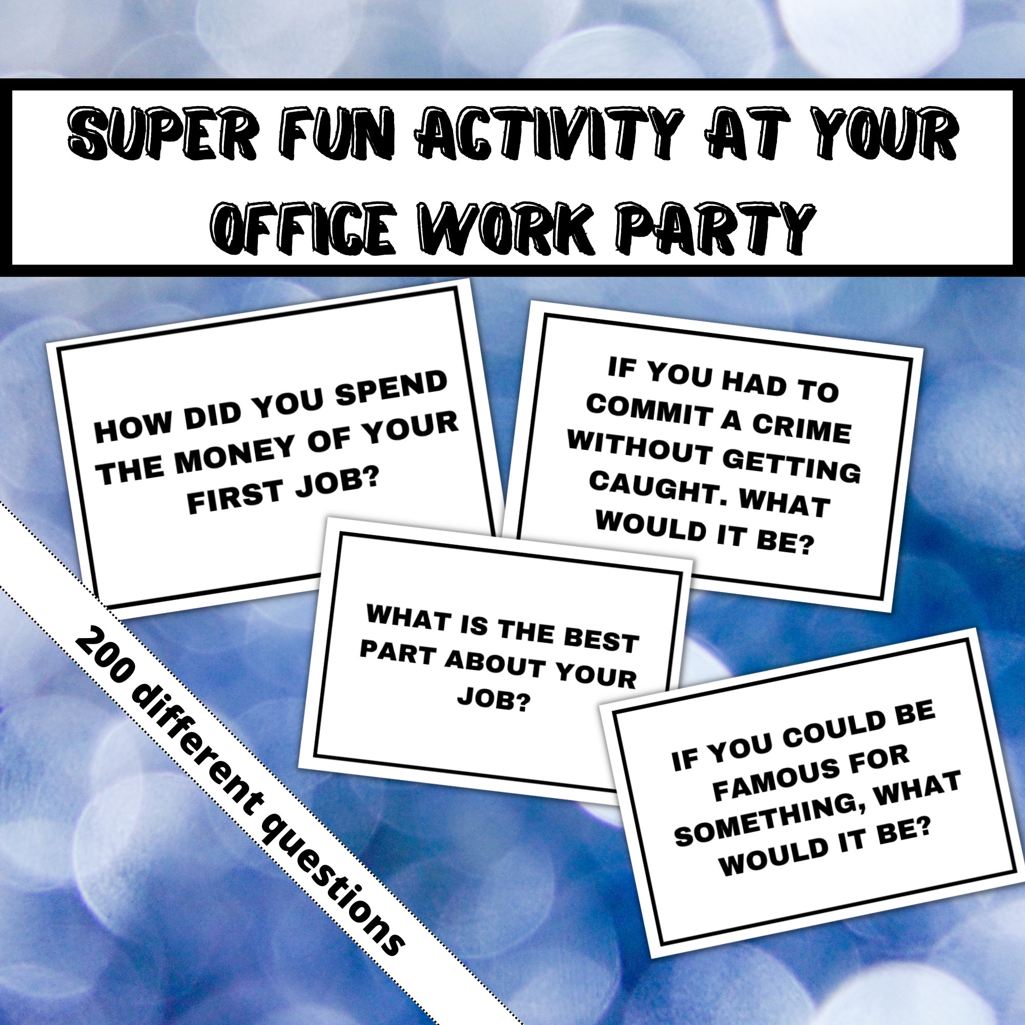 200 Printable Conversation Starters for Work,table Talk Game,office ...