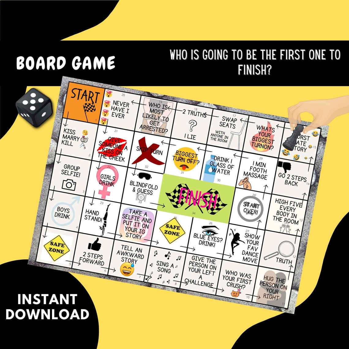 Printable Board Game,family Board Game,party Game for Game Night ...