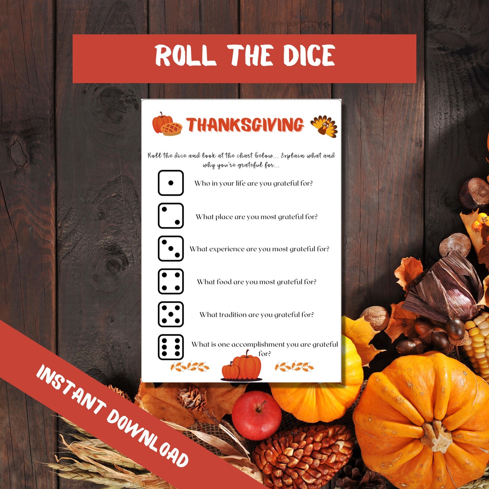 Thanksgiving Game Printable Instant Download for Thanksgiving Dinner or ...