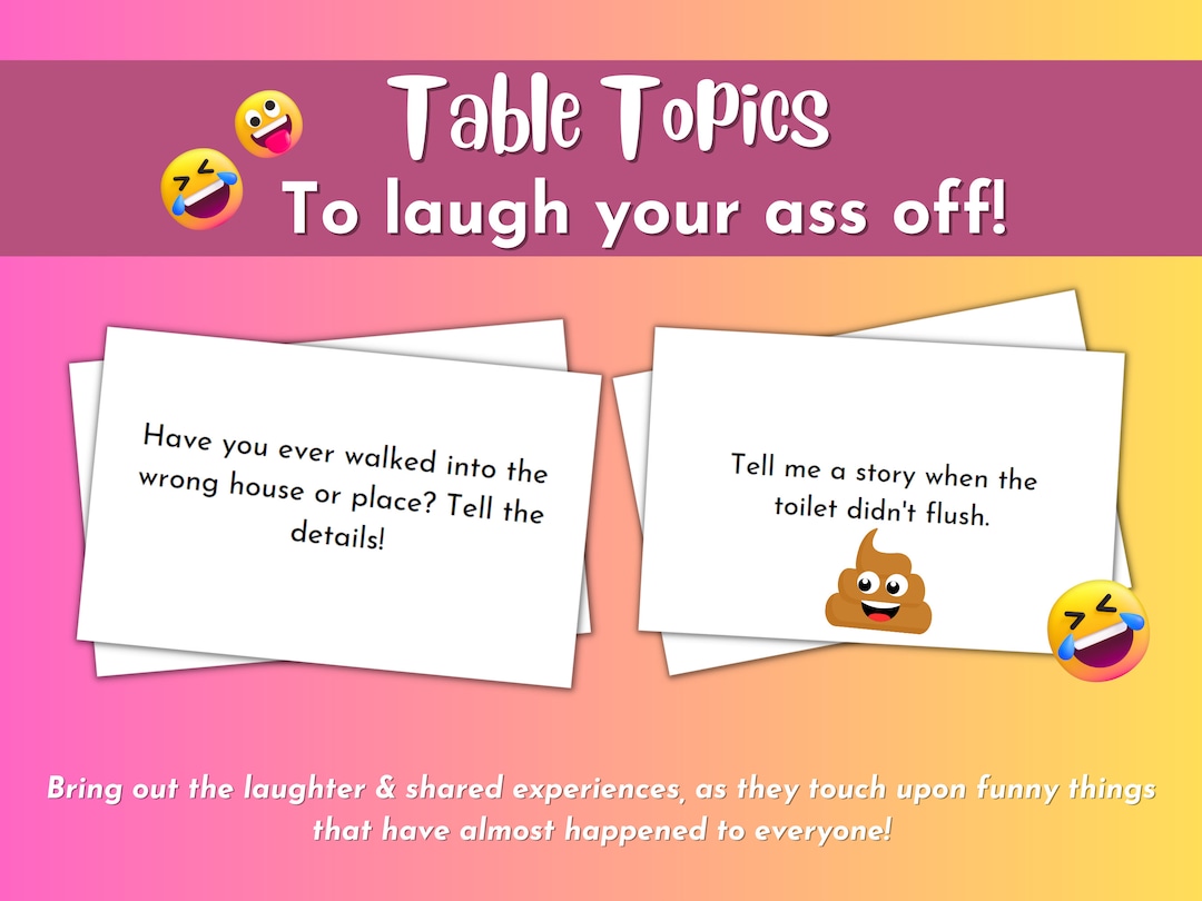 120+ Funny Printable Conversation Starter Cards, Ladies Night Game ...
