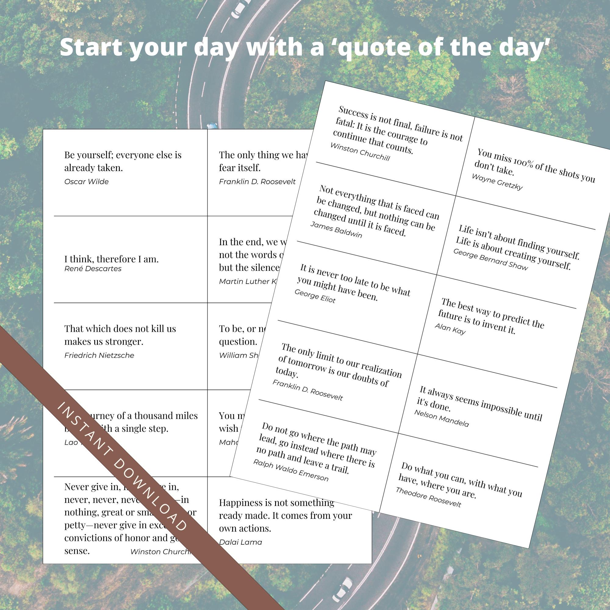 365 Days of Famous Quotes, Printable Inspirational Sayings, a Year of ...