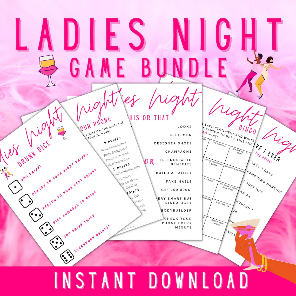 Ladies Game Night | Game Bundle | Printable Instant Download for Game ...
