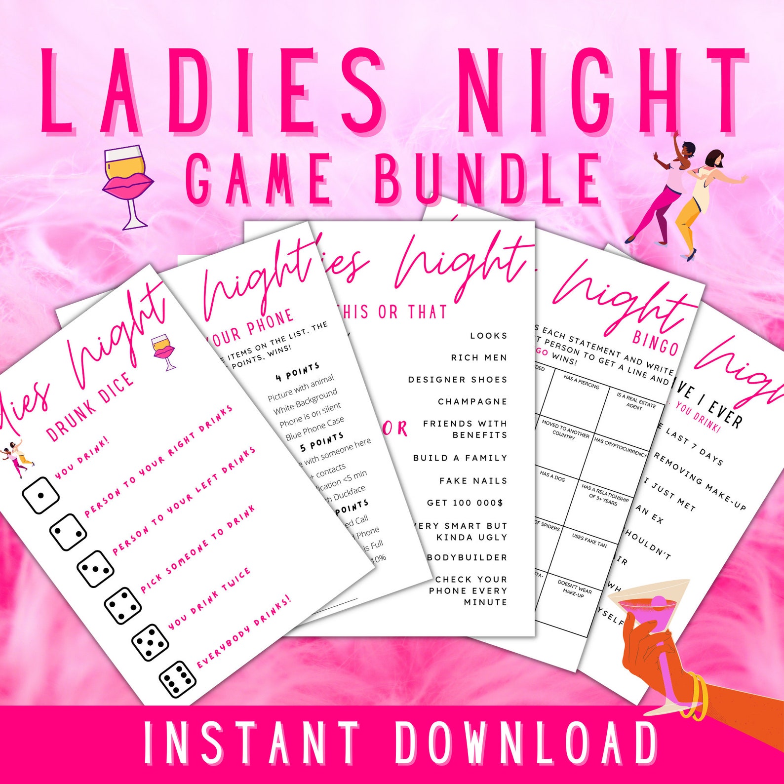 Ladies Game Night | Game Bundle | Printable Instant Download for Game ...