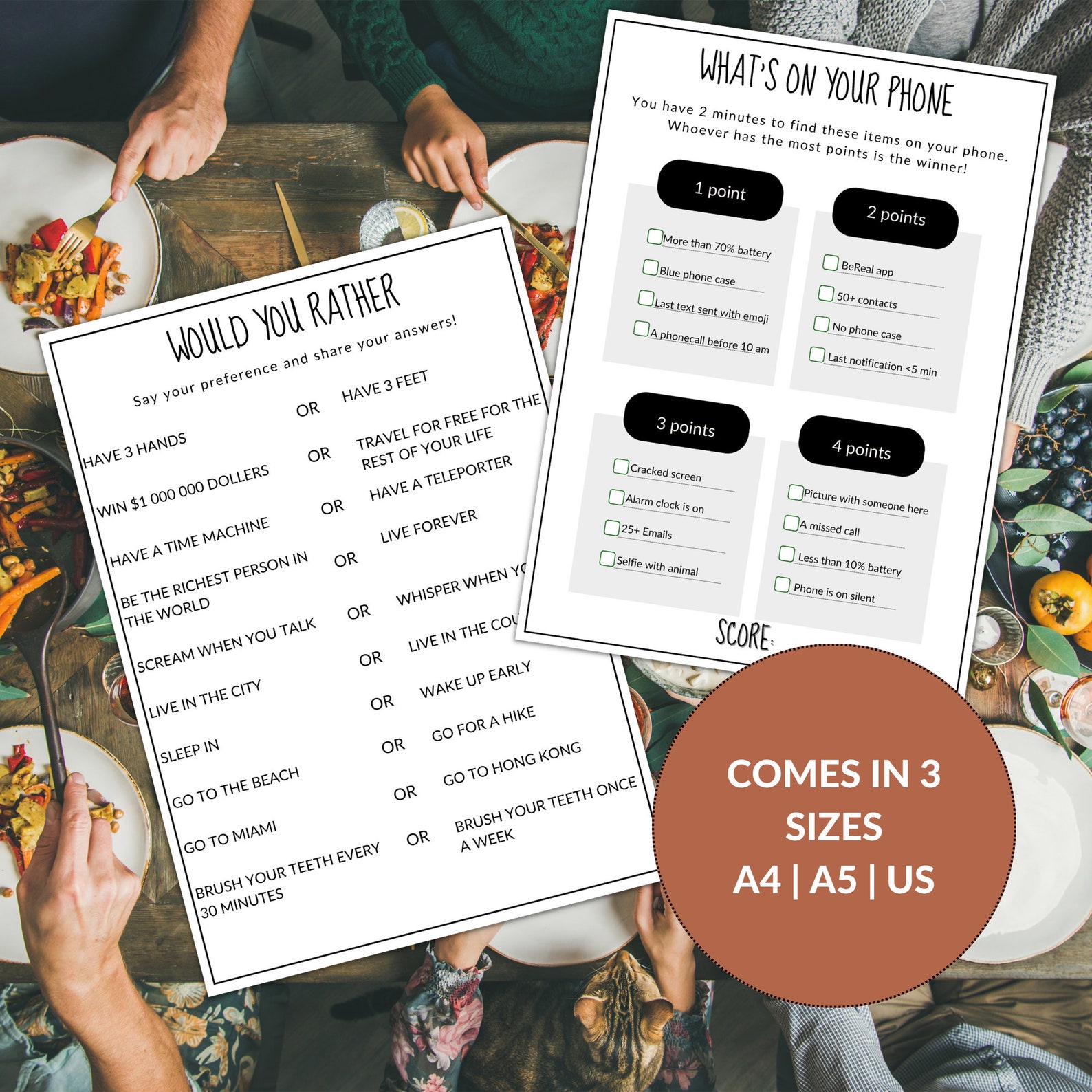 Printable Dinner Party Games,dinner Table Party Gamest, Bachelorette ...