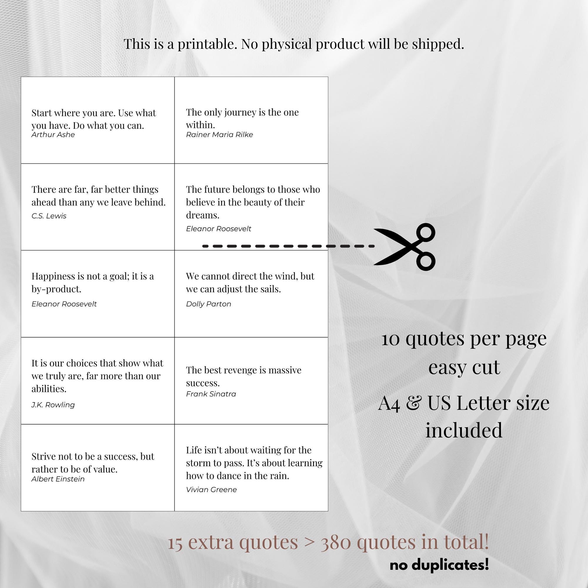 365 Days of Famous Quotes, Printable Inspirational Sayings, a Year of ...