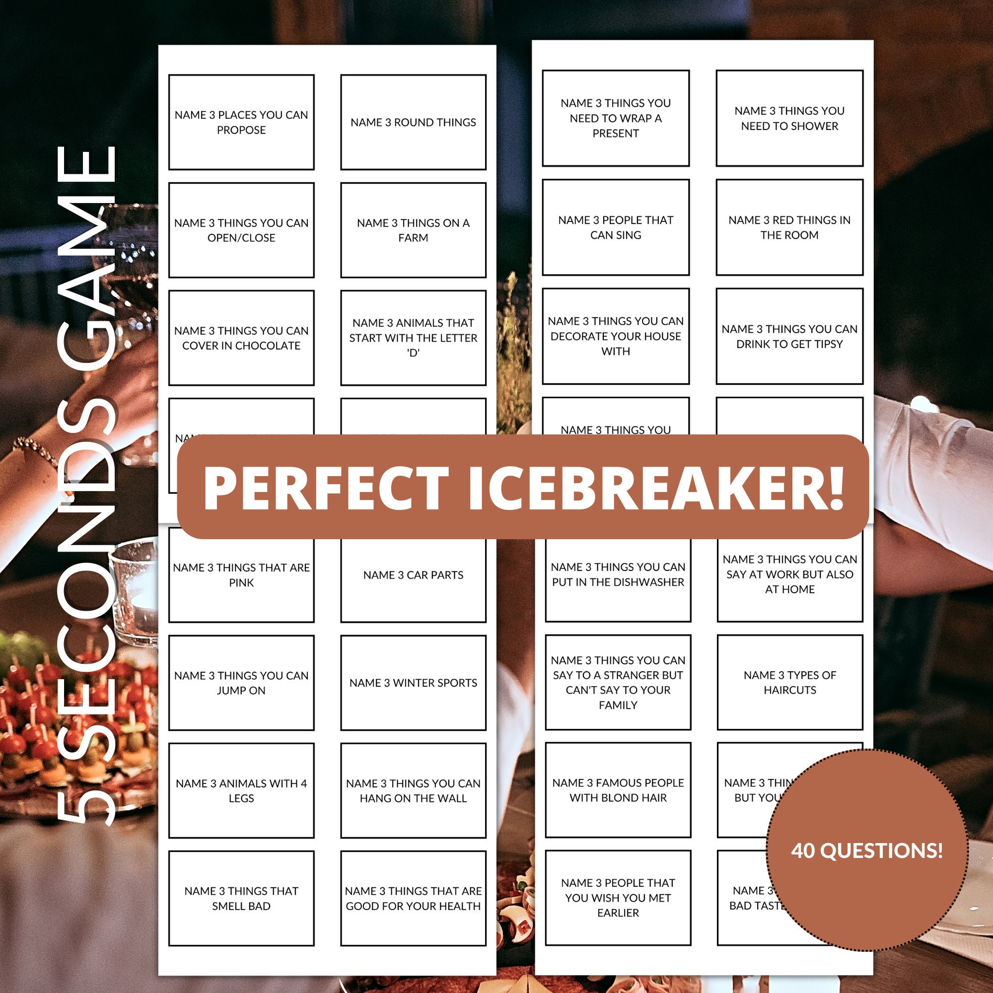 Printable Dinner Party Games,dinner Table Party Gamest, Bachelorette ...
