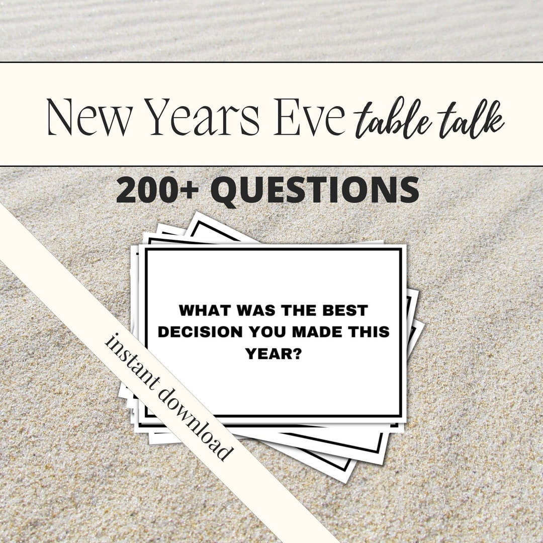 200+ Printable Conversation Starter Cards New Years Eve,table Talk New ...
