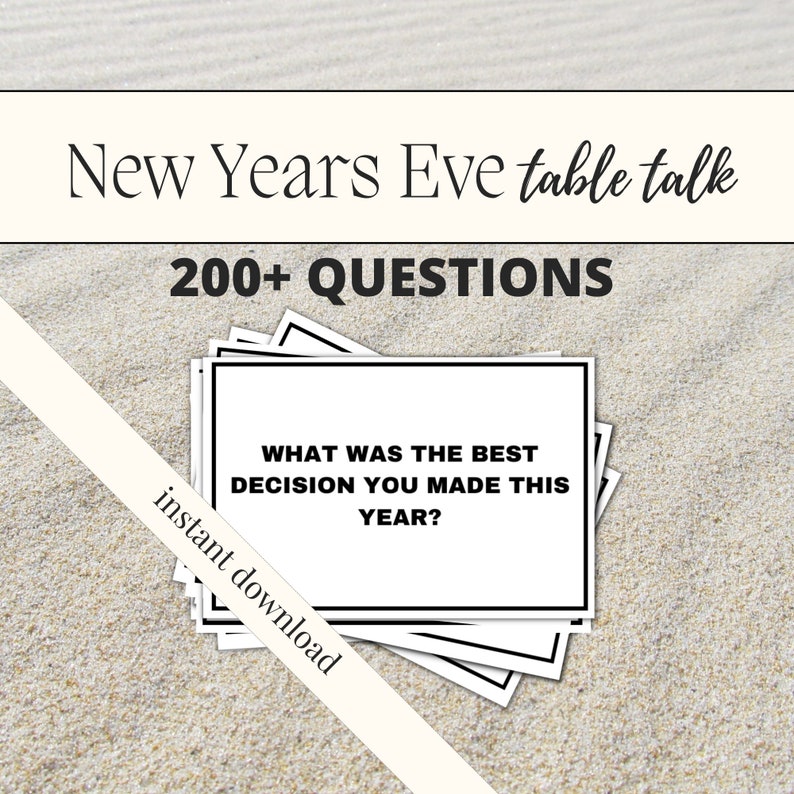 200 Printable Conversation Starter Cards New Years Evetable - Etsy