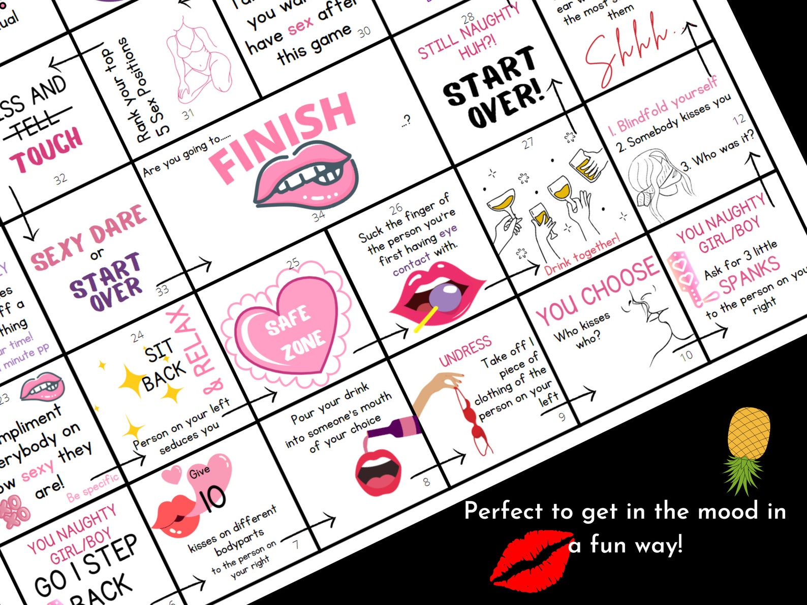 Printable Swingers Board Game For Couples Foreplay Game Sex Game Adult