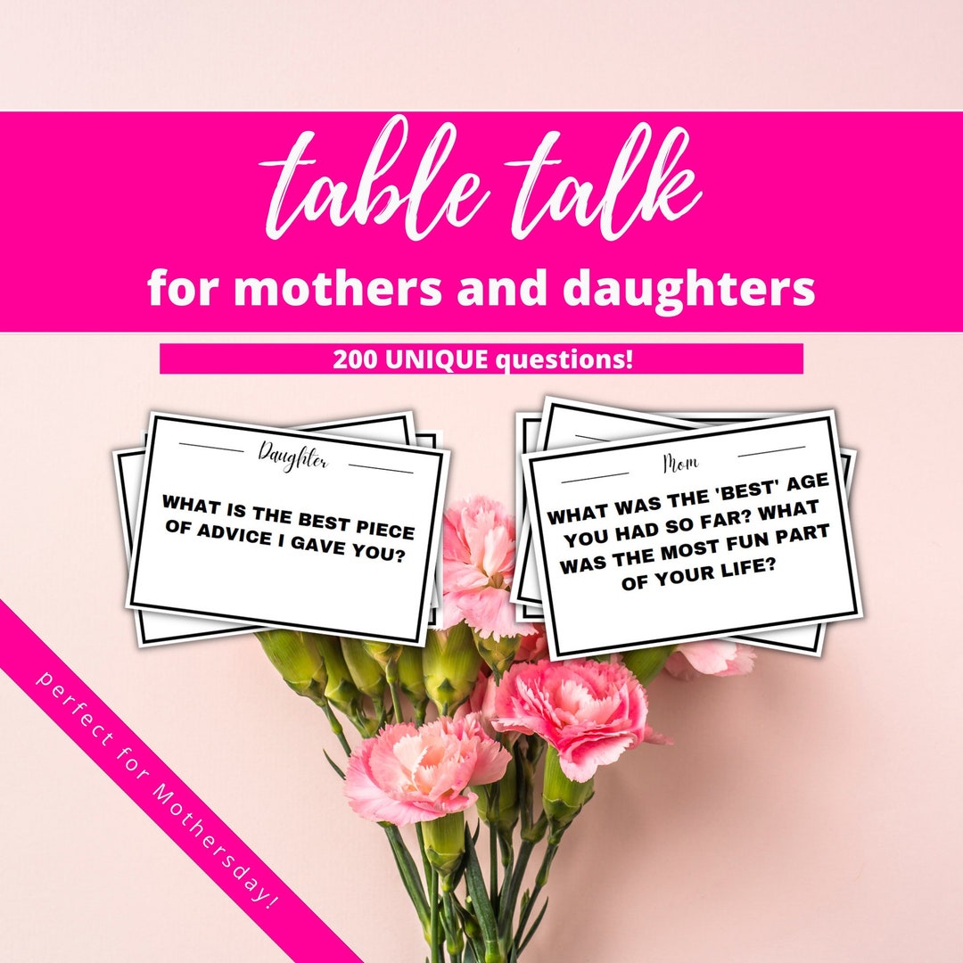 Mother-daughter Table Talk Game,conversation Cards,mother's Day Gift ...