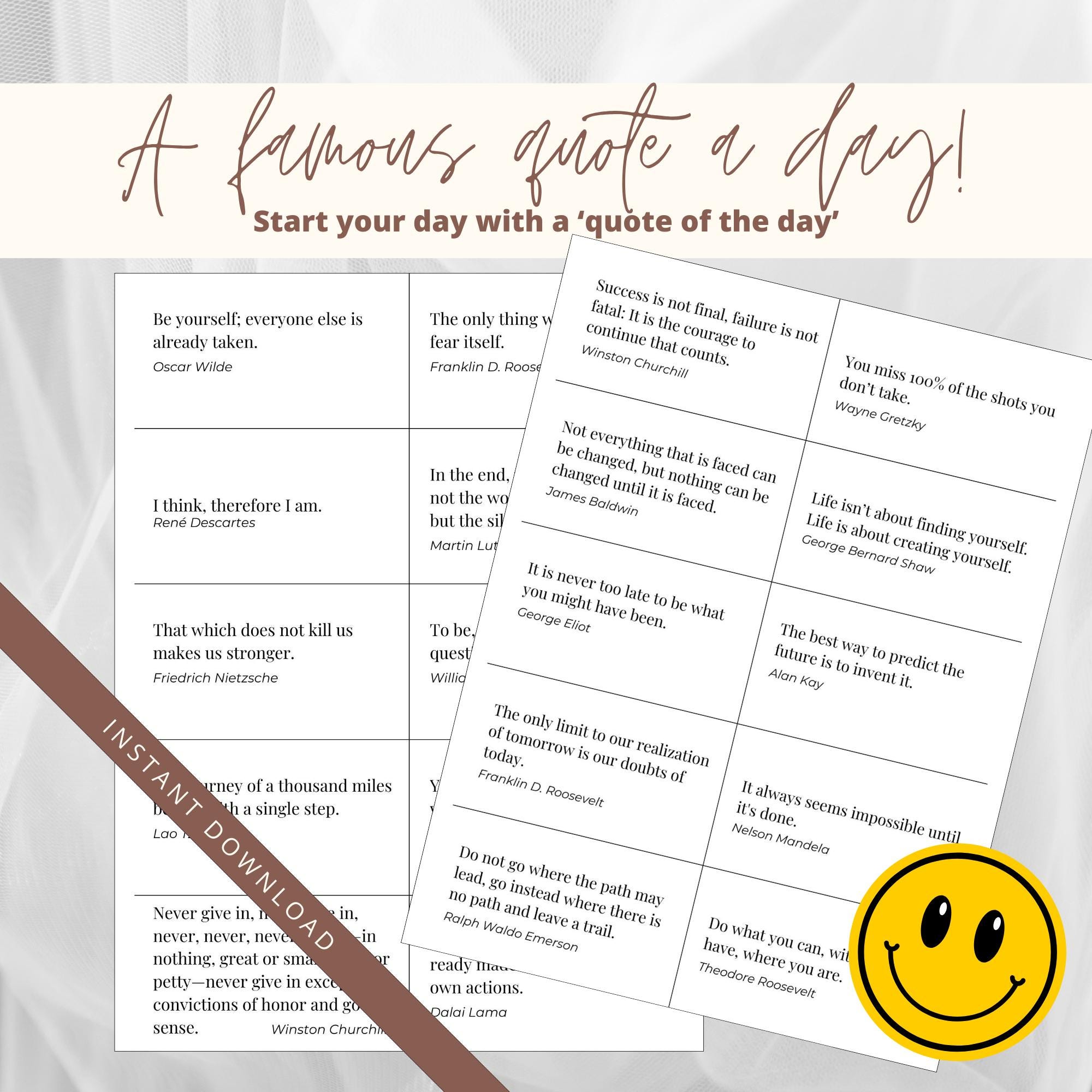 365 Days of Famous Quotes, Printable Inspirational Sayings, a Year of ...