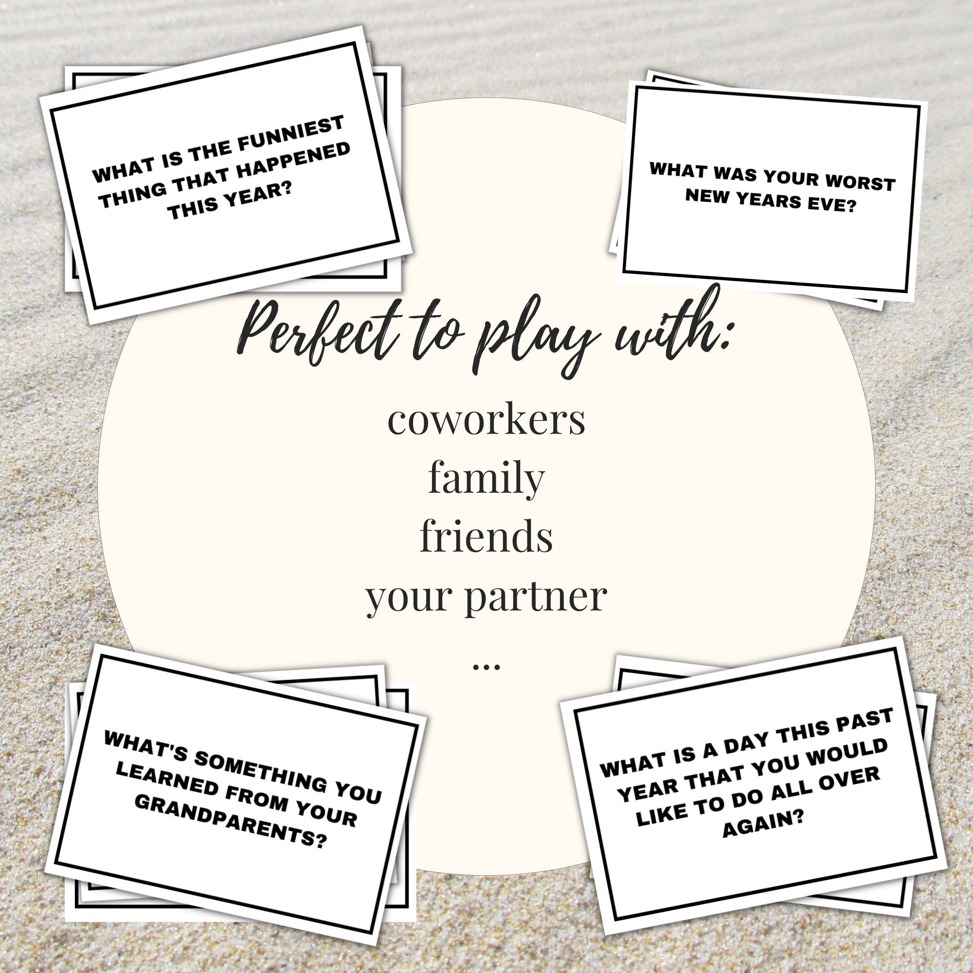 200 Printable Conversation Starter Cards New Years Eve,table Talk New ...