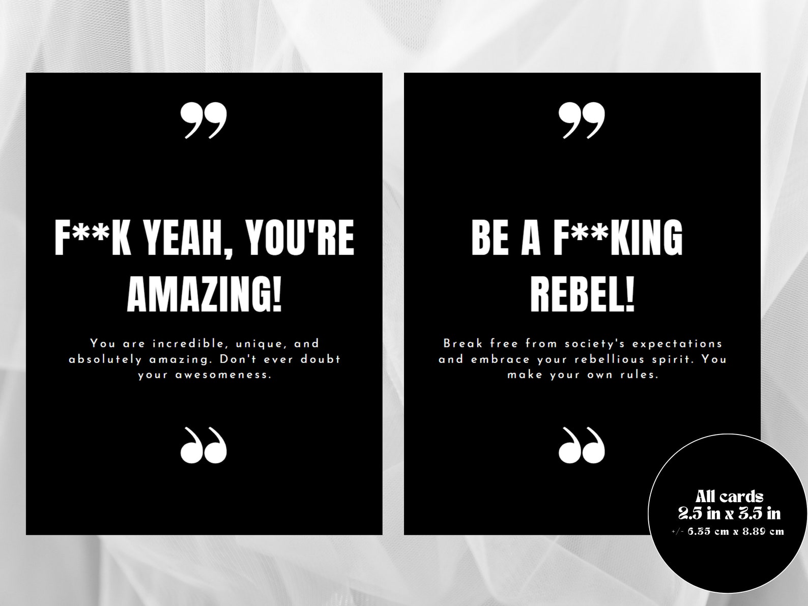 Printable Sweary Affirmation Cards, Encouragement Cards, Motivational ...