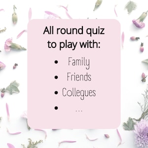Printable Quiz for Family Game Night or Birthday Party, Instant ...