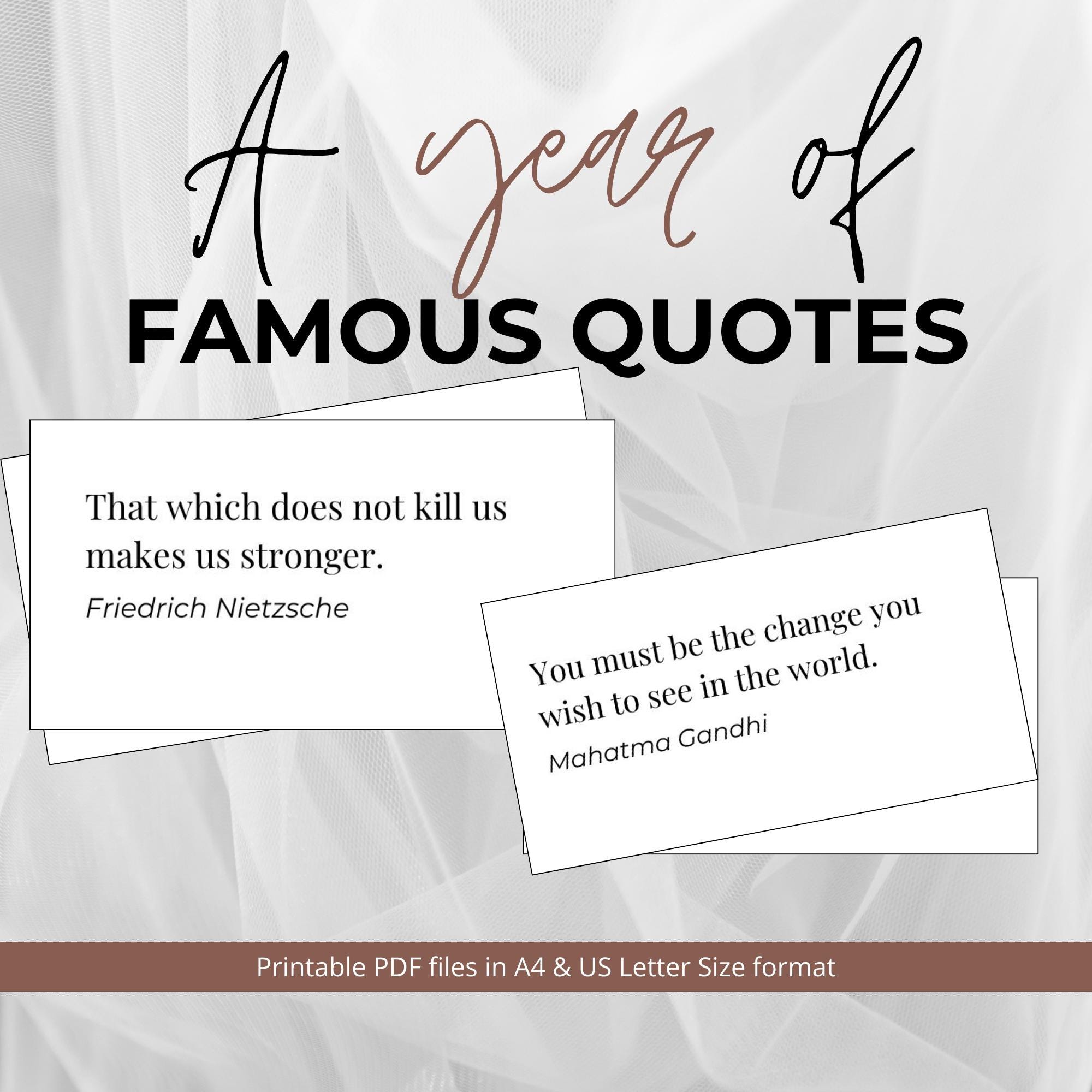 365 Days of Famous Quotes, Printable Inspirational Sayings, a Year of ...