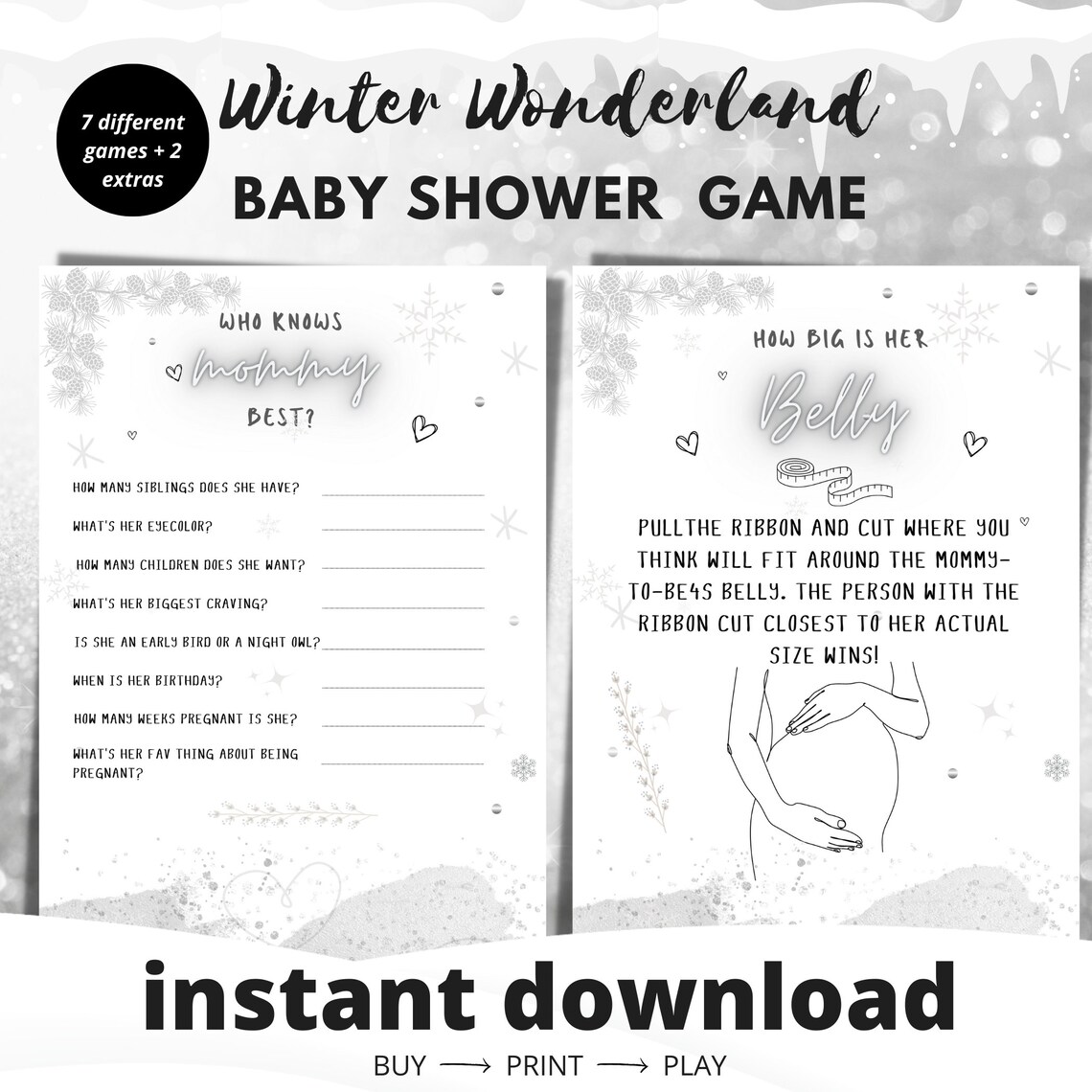 Winter Wonderland Baby Shower Game Bundle Winter Baby Shower - Etsy
