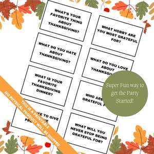 200 Printable Conversation Cards Thanksgiving,table Talk Thanksgiving ...