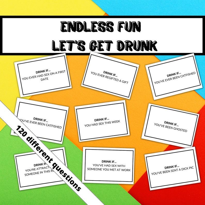 Adult Drinking Game Cards, 120 Drink If Game, Fun Party Starter Game ...