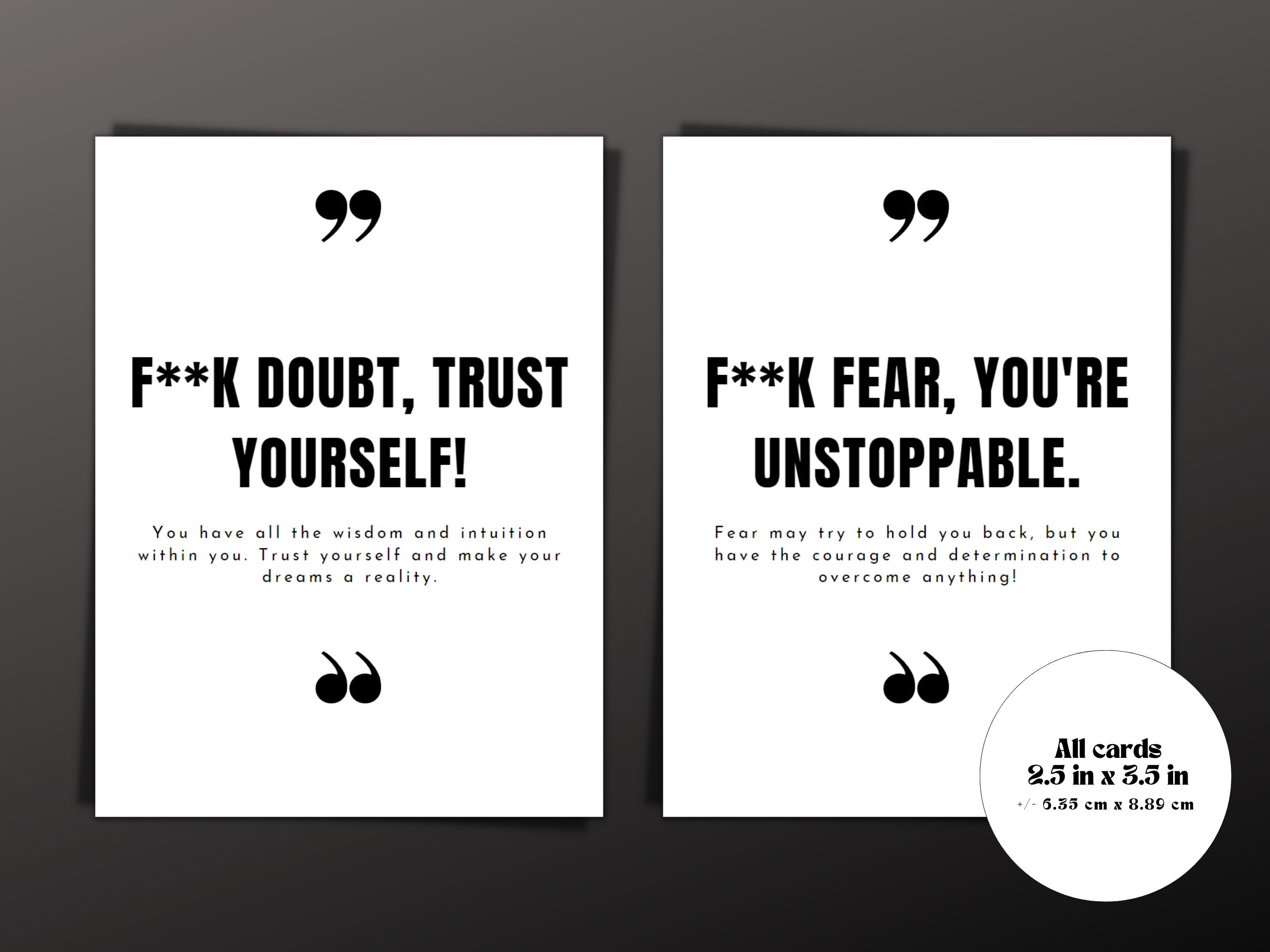 Printable Sweary Affirmation Cards, Encouragement Cards, Motivational ...