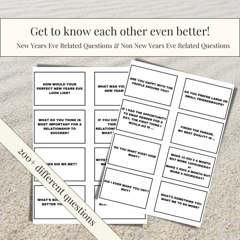 200 Printable Conversation Starter Cards New Years Evetable - Etsy