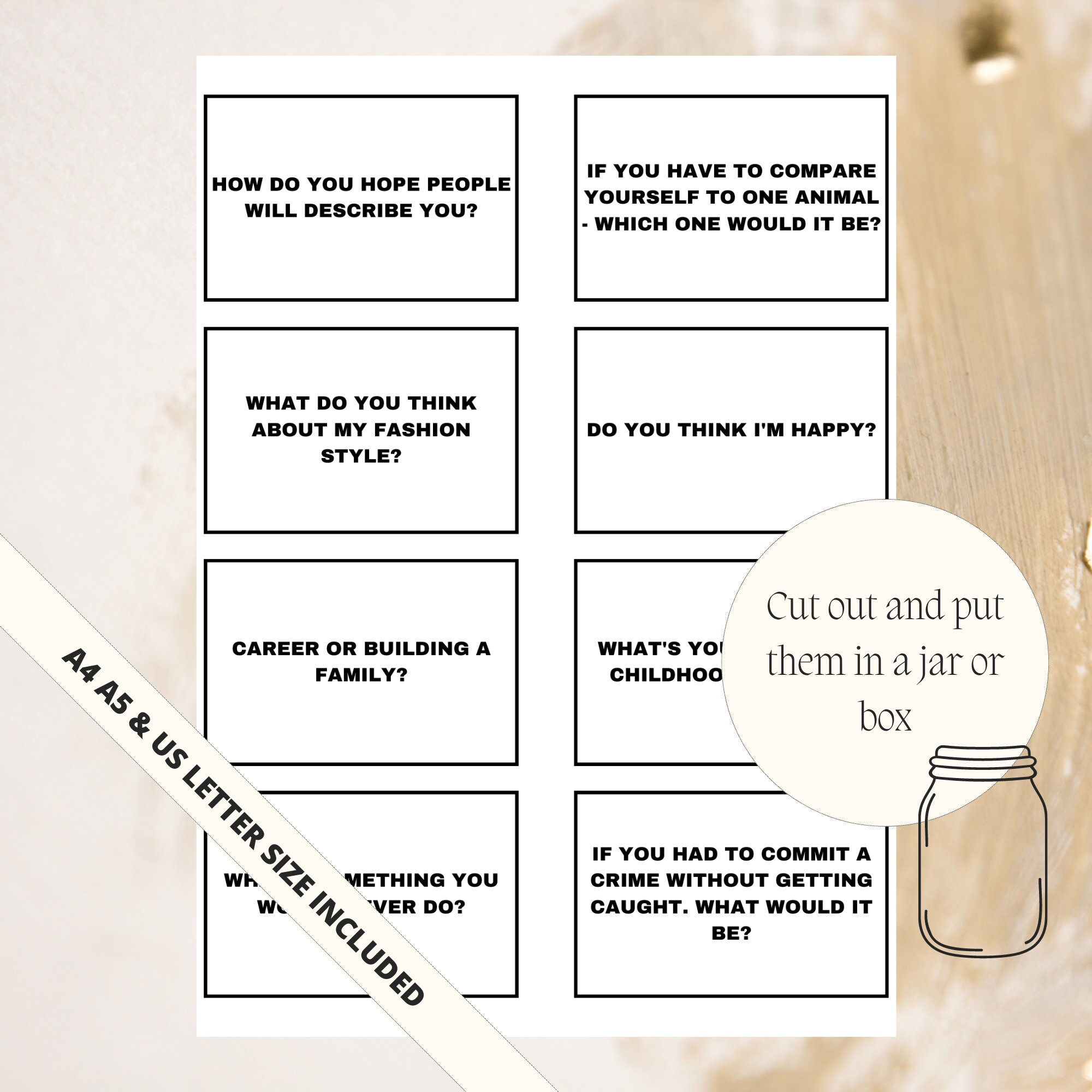 200 Printable Questions Couples Game,conversation Starter Cards ...