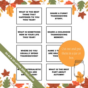 200 Printable Conversation Cards Thanksgiving,table Talk Thanksgiving ...