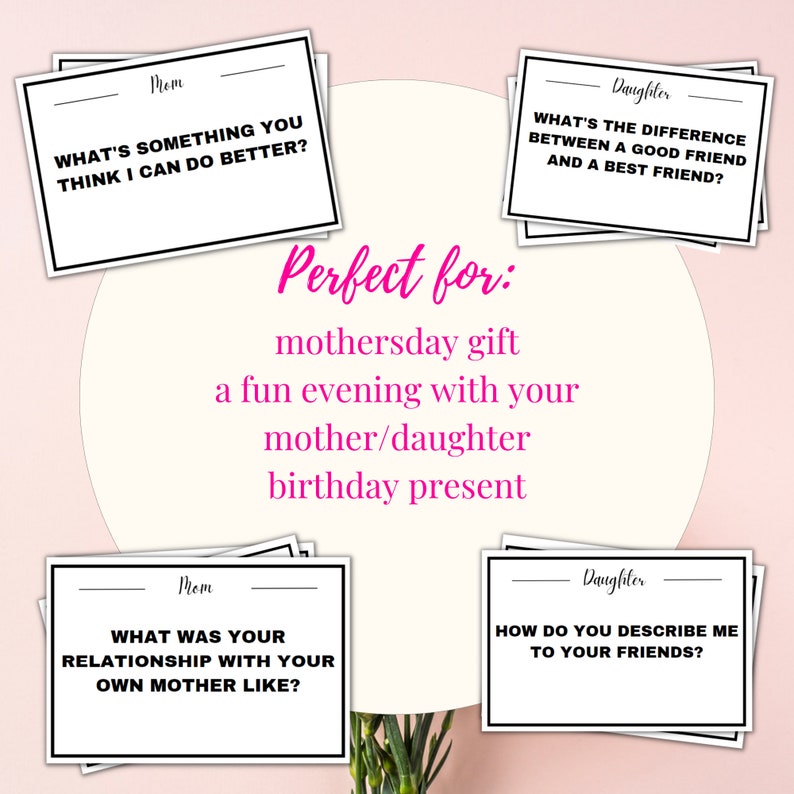 Mother-daughter Table Talk Game,conversation Cards,mother's Day Gift ...