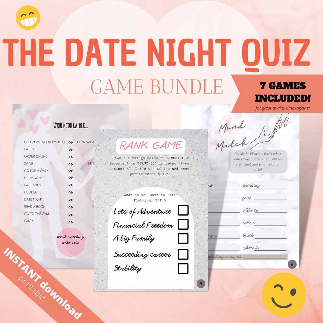 Date Night Quiz | Quiz Voor Koppels | Spel Voor Koppels | Printable ...