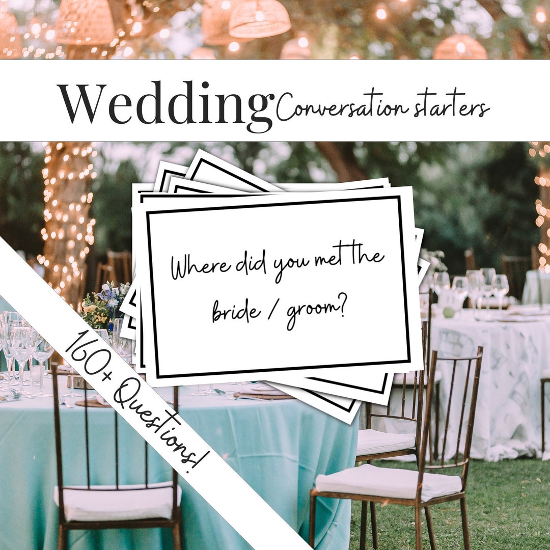 Printable Wedding Conversation Starters Cards, Table Talk Game for ...