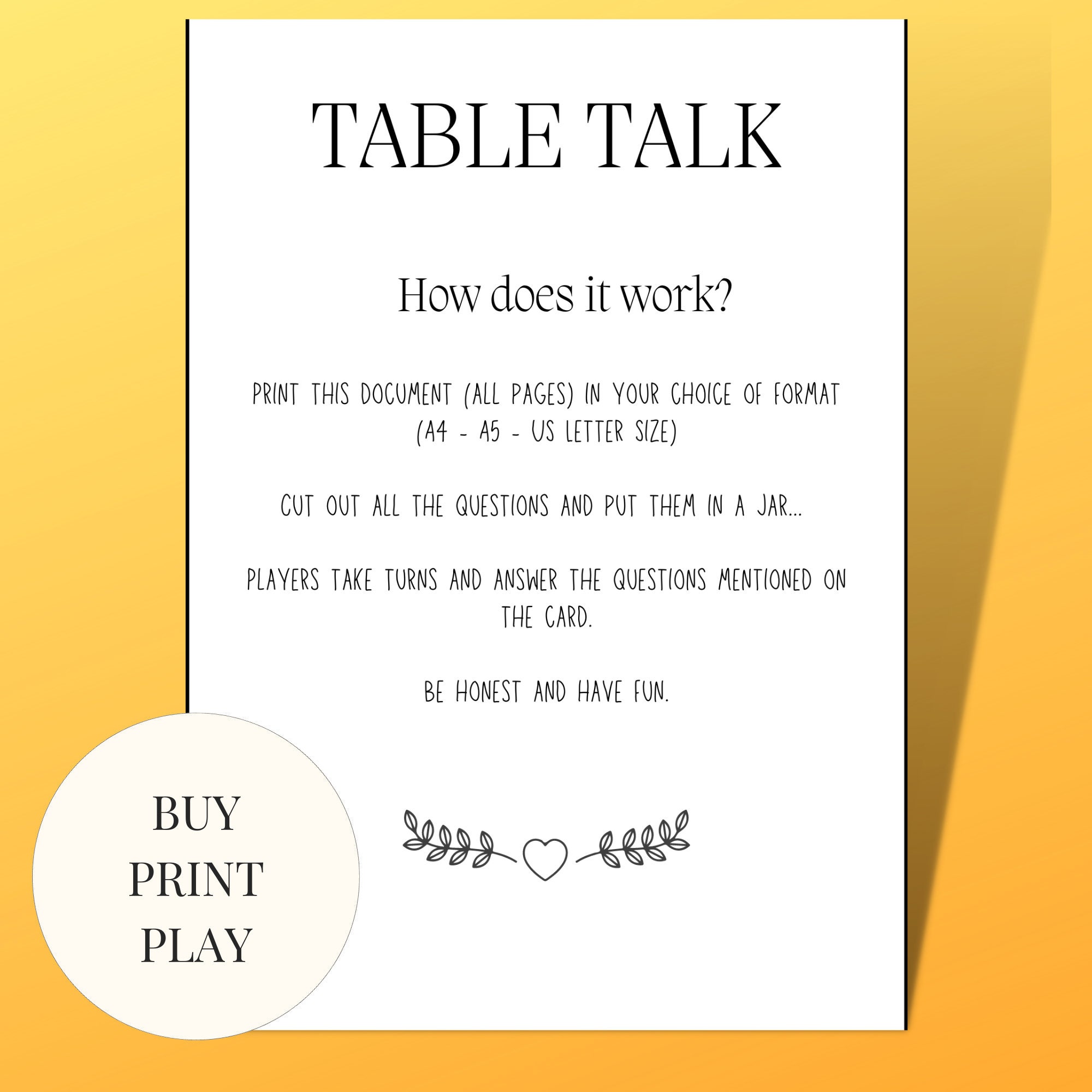 Printable Conversation Starters for Teens,table Talk Game,high School ...