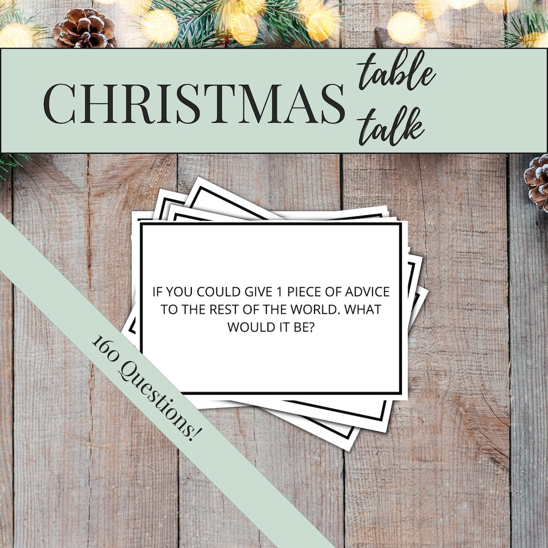 160 Printable Christmas Conversation Starter Cards for Adults,table ...