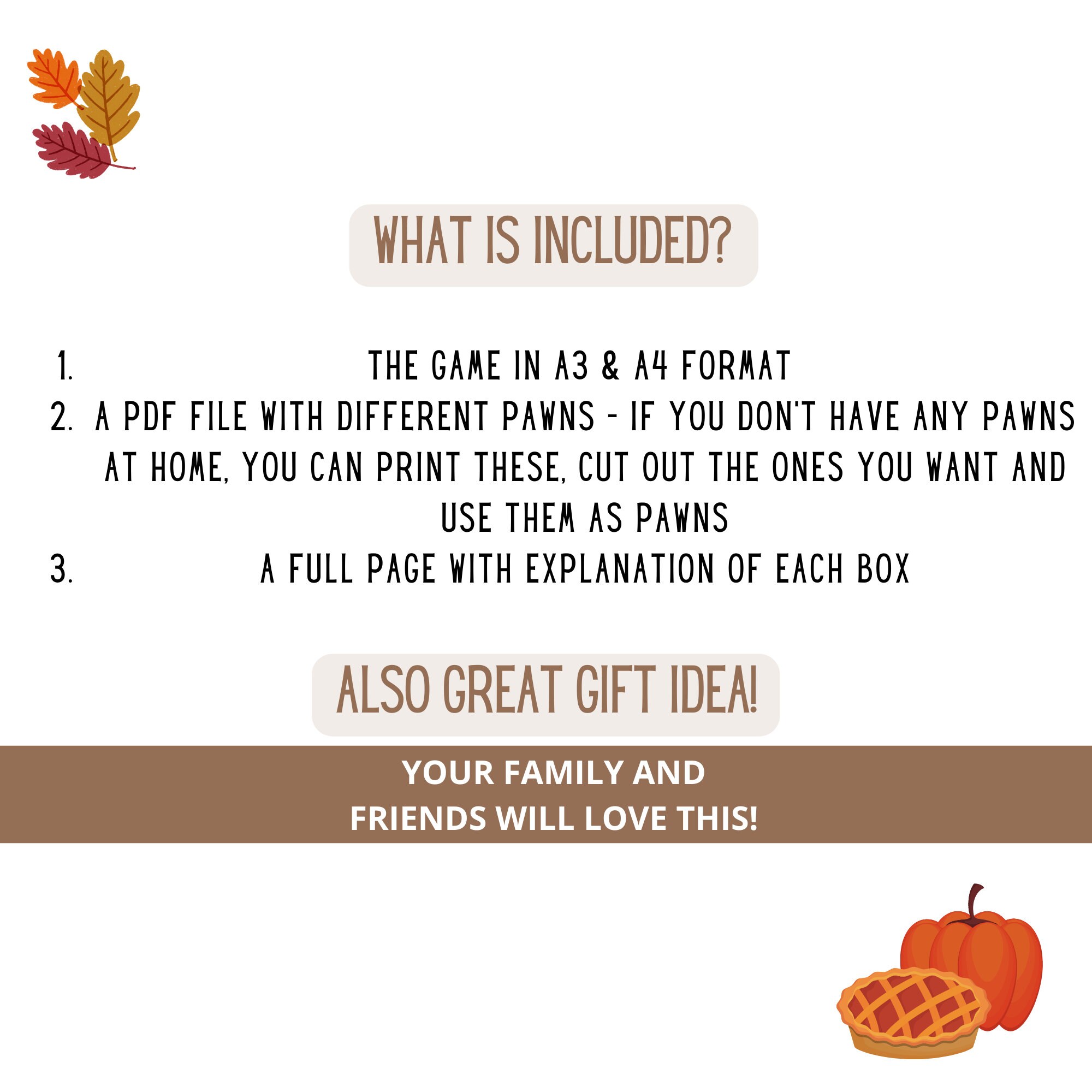 Thanksgiving Board Game Printable Instant Download Thanksgiving Game ...