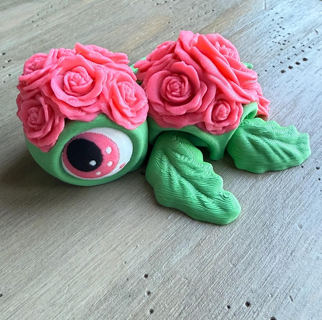 Articulating ROSE Turtle - Playful 3D Printed Valentine’s Gift, Green ...