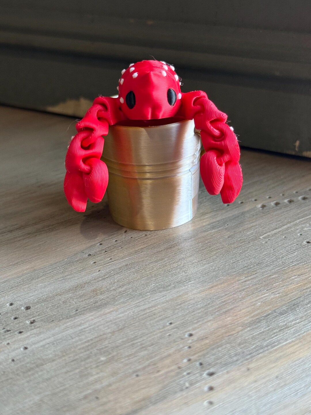 3D Printed Lobster W/bucket - Articulated Fidget Toy, Unique Desk ...