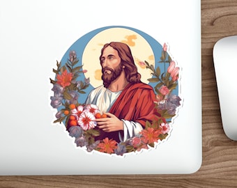 Praying Jesus Sticker Jesus Christ Decal Kiss-cut & Bubble-free ...