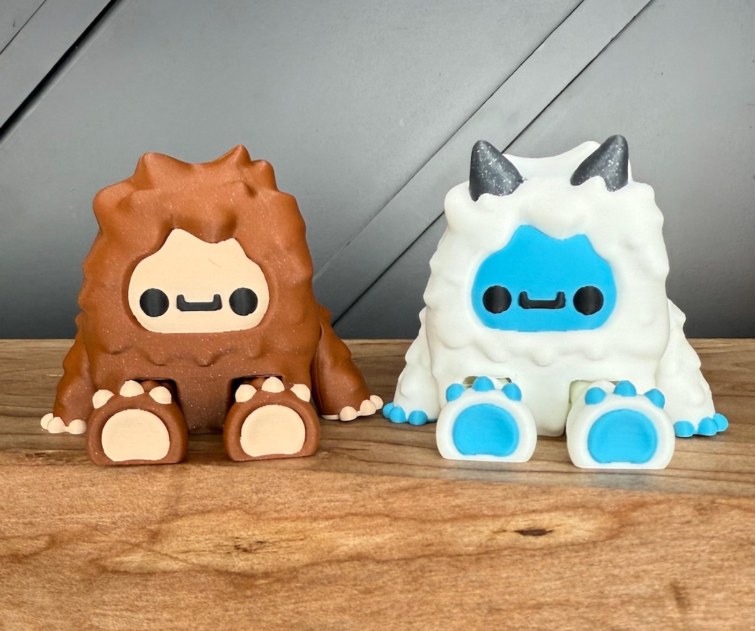 3D Printed Articulated Yeti Toy, Big Foot -flexi Abominable Snowman ...