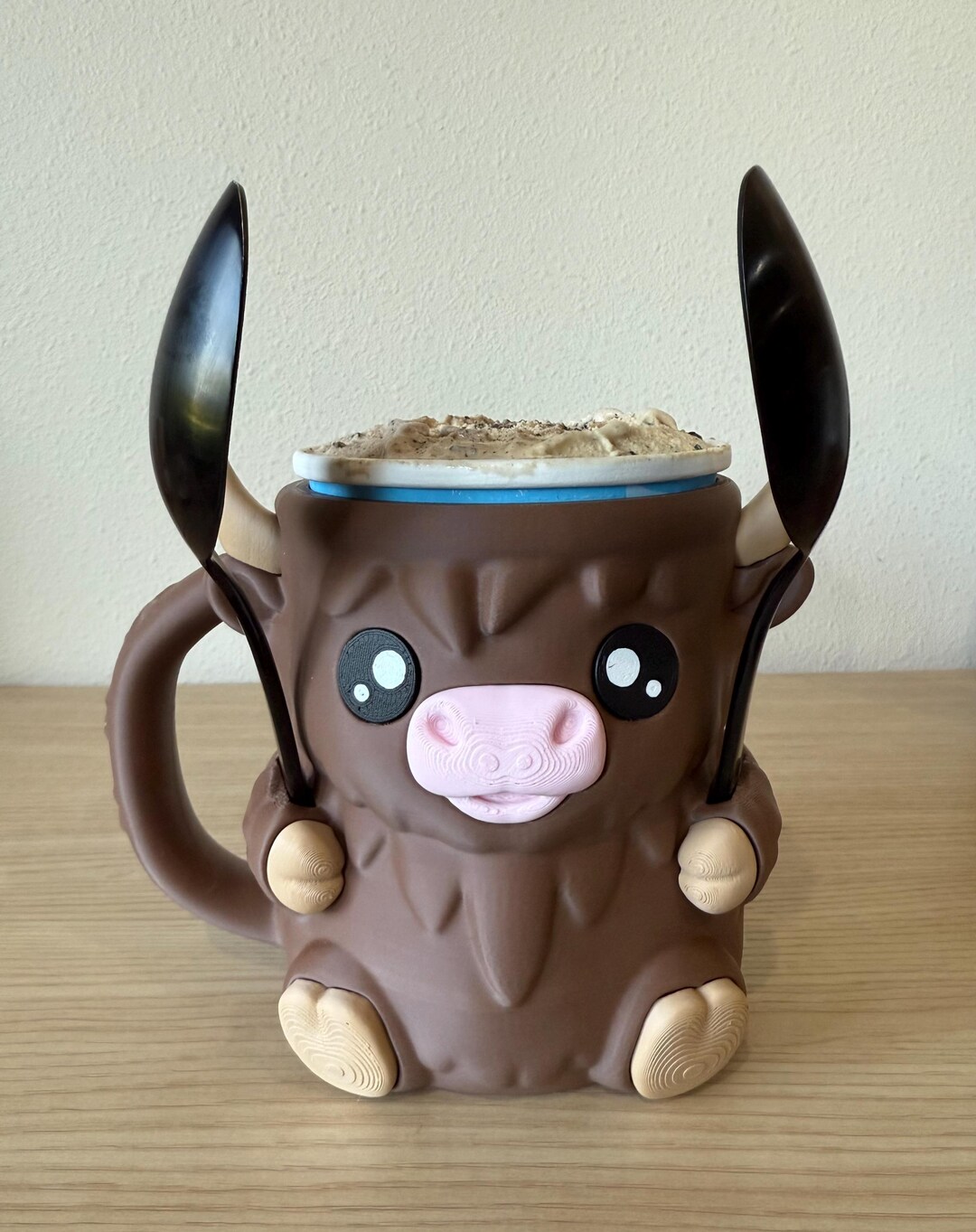 3D Printed Highland Cow Ice Cream Pint Holder With Handle - Etsy