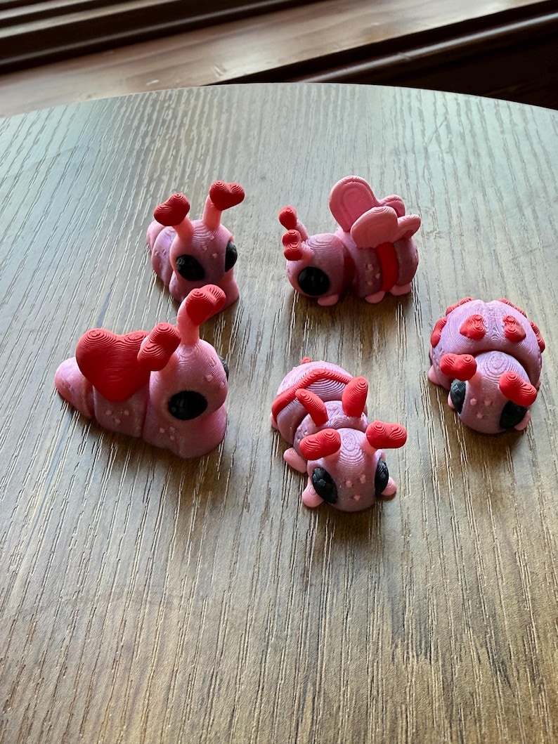 3D Printed Valentine's Fidget Toys Cute Love Bugs, Unique Classroom ...