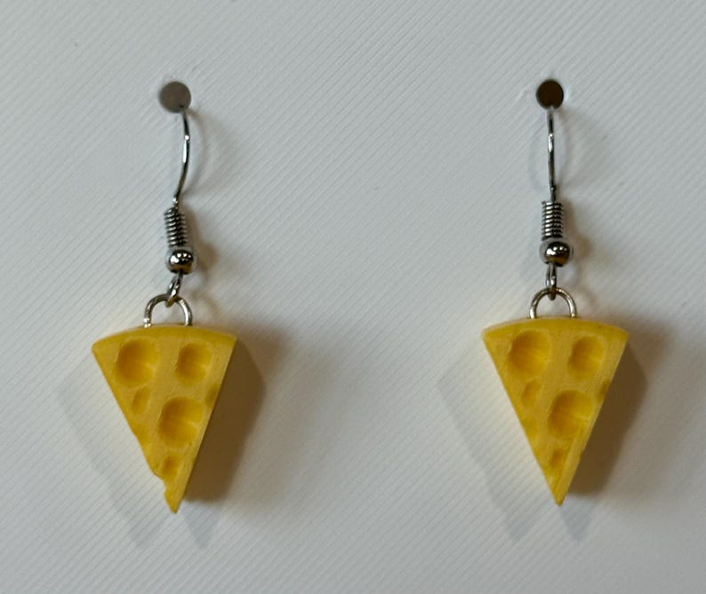 3D Printed Cheese Head Earrings | Sterling Silver Hooks | Green Bay ...