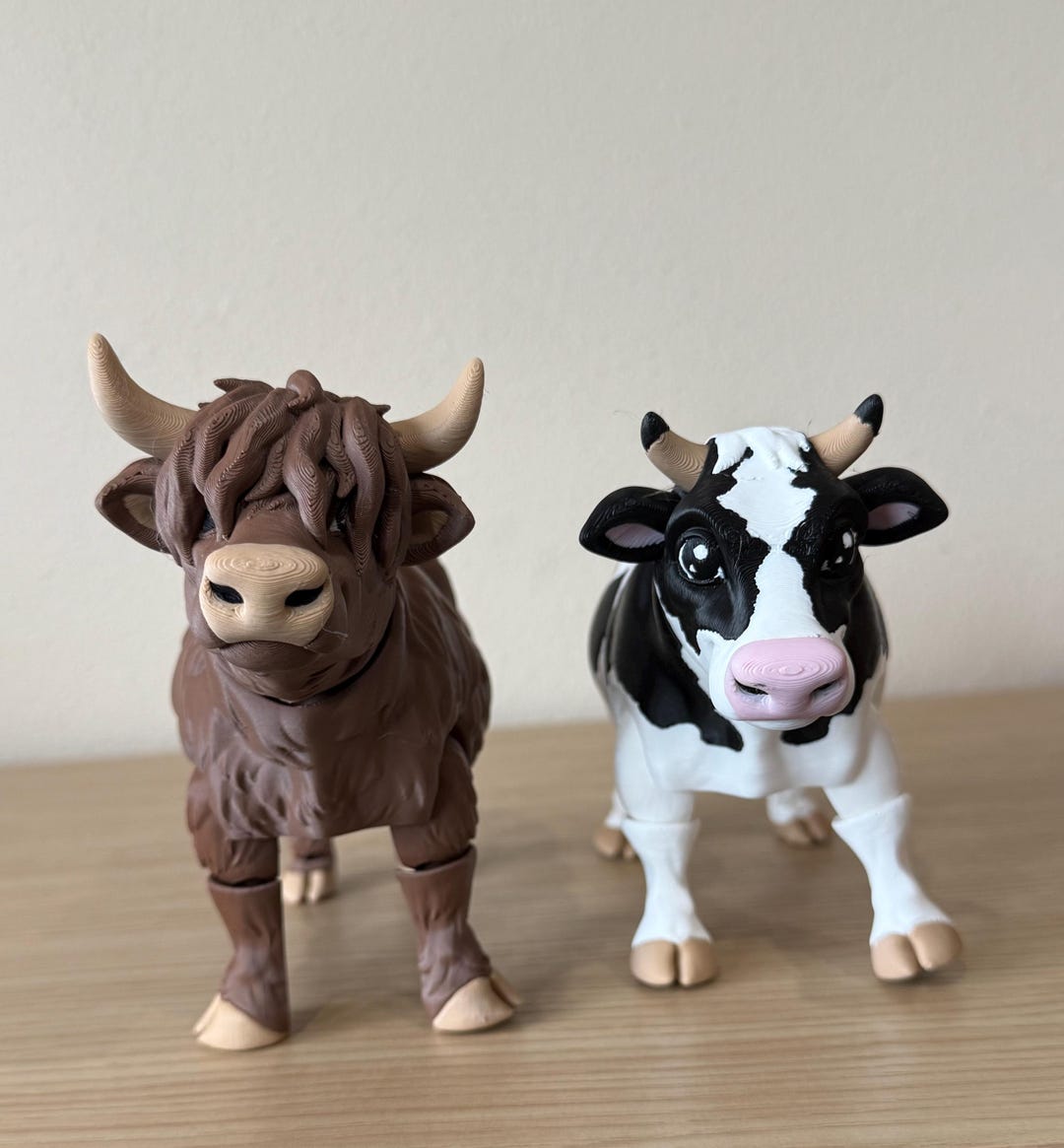 3D Printed Articulated Cow Fidget Toy | Holstein or Highland | 7 ...