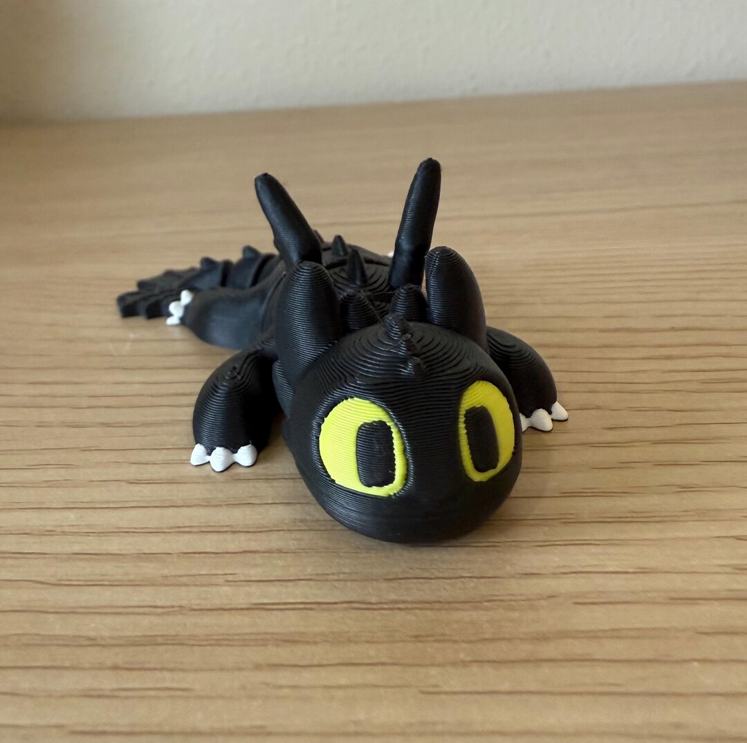 3D Printed Articulated Toothless Dragon – Flexi Night Fury Figure ...