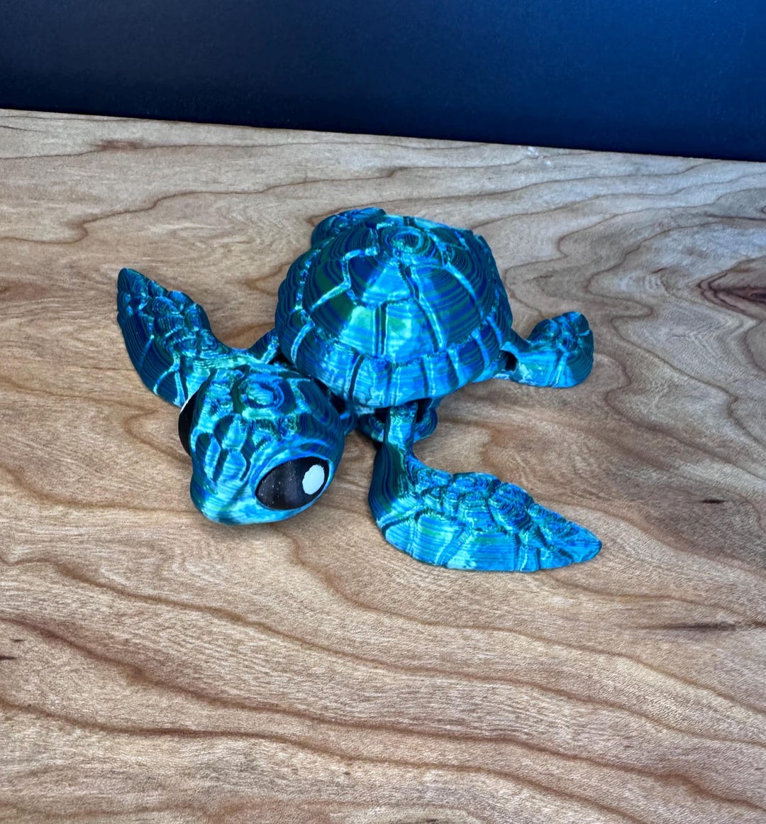 3D Printed Articulated Sea Turtle – Custom Colors | Ocean Lover Gift ...