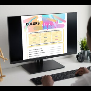 Colors Korean Worksheet Digital Download Teachers & Student Png Jpg Svg ...