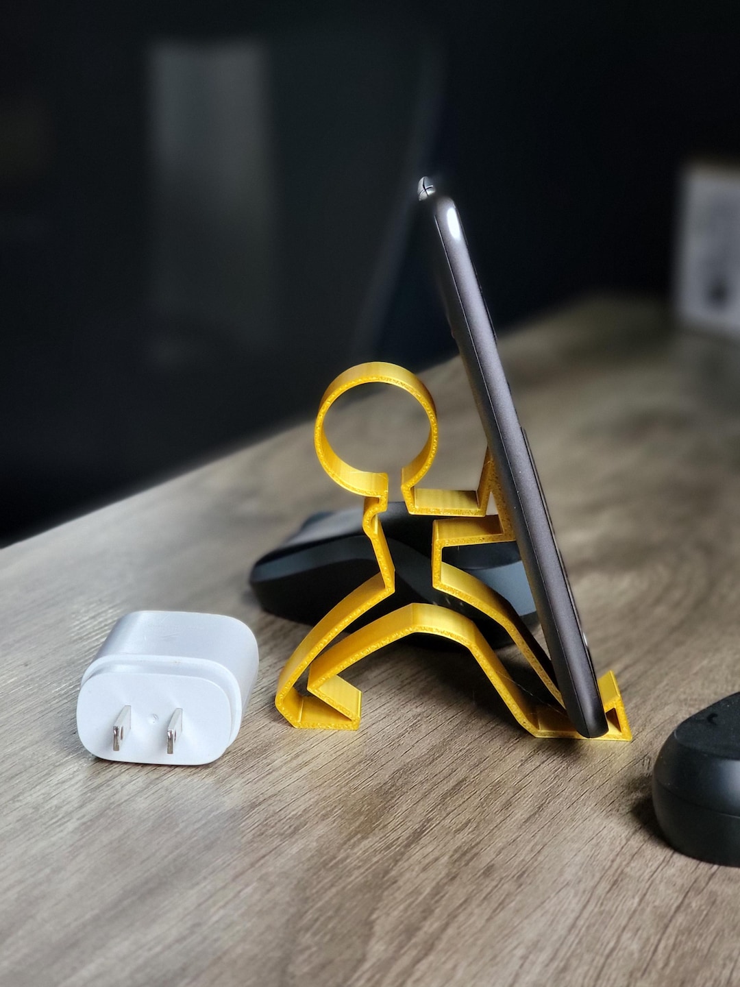 Phone or Tablet Holder and Stand, Cute Pushing Person. Great Stocking ...