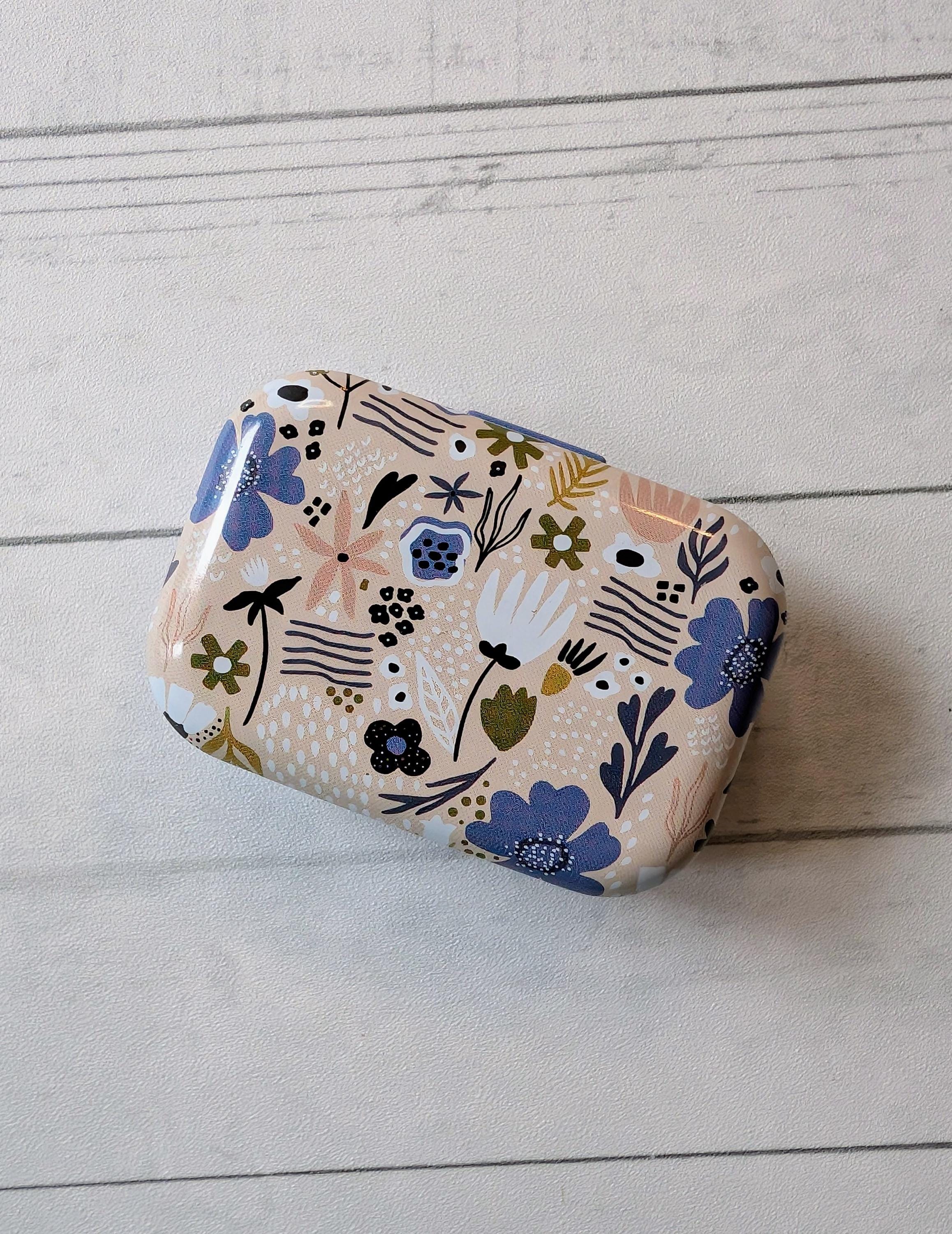 Notions Storage Tin | Hinge Top Tin | Patterned Notions Storage | Small ...