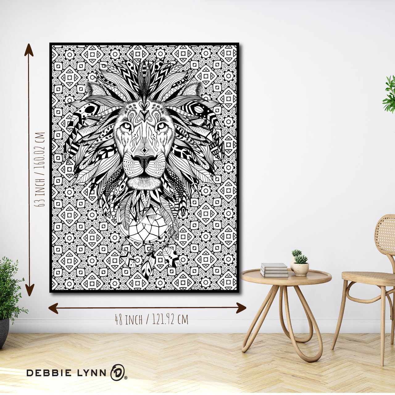 Lion Coloring Poster ROLLED Super Huge Size 48x63 Makes a Unique Gift ...