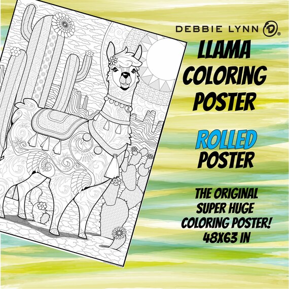 Llama Coloring Poster ROLLED Super Huge 48x63 Llama - Etsy