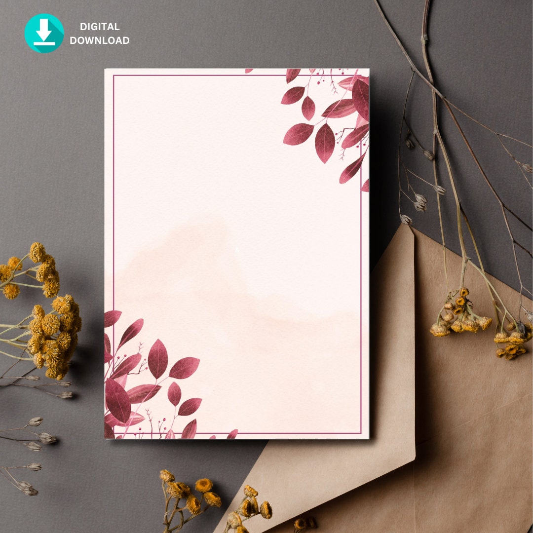 Printable Floral Card Design Template - Etsy