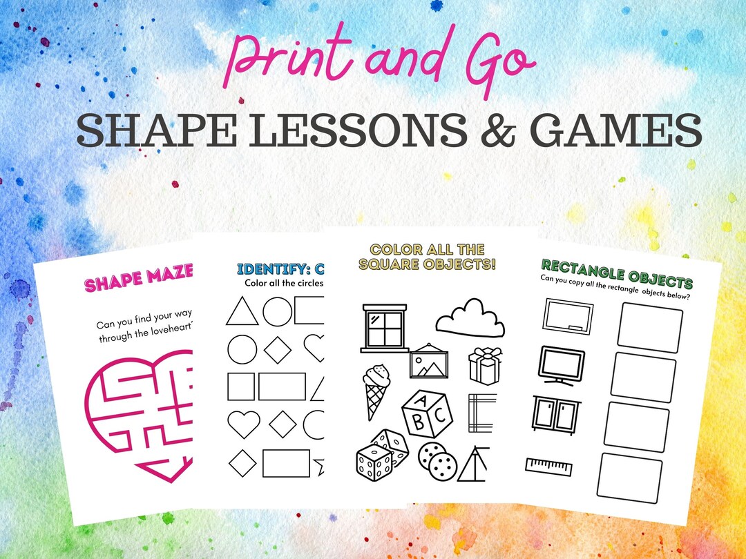 Shapes Practice Worksheets Preschool and Kindergarten Worksheets - Etsy